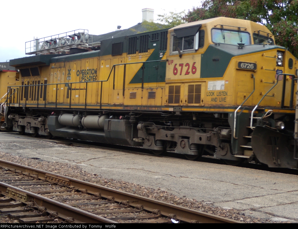 UP 6726 is the 2nd unit on a loaded coal